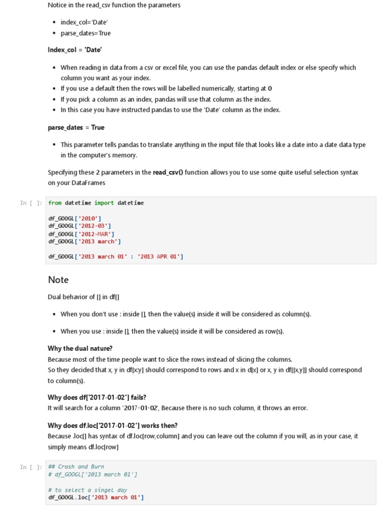 03 - Introduction To Pandas 2 | PDF 03 - Introduction To Pandas 2 | PDF