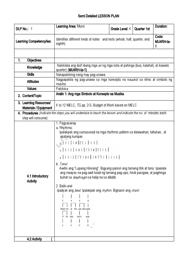 Music-DLP-Q1-W1-template | PDF
