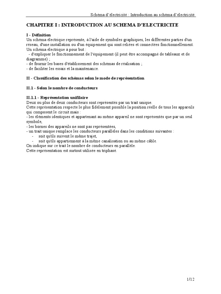 Introduction au schéma électrique | PDF | Interrupteur | Électrotechnique