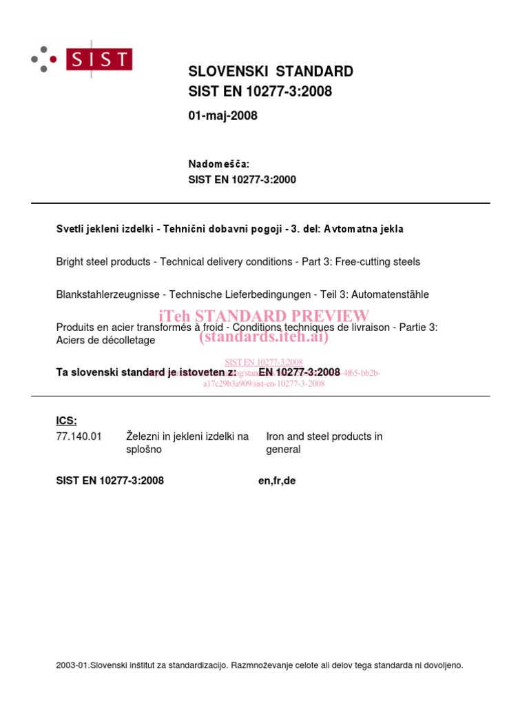 Din 10277-3 | PDF | Steel | Metals