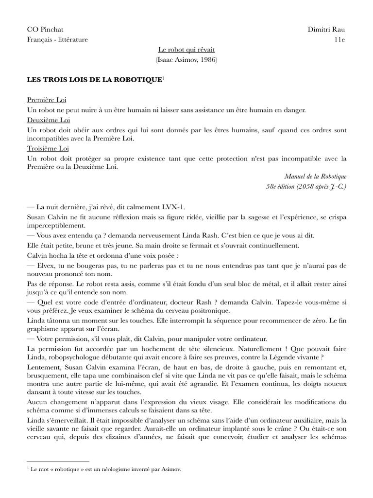 Le Robot Qui Revait | PDF | Rêve