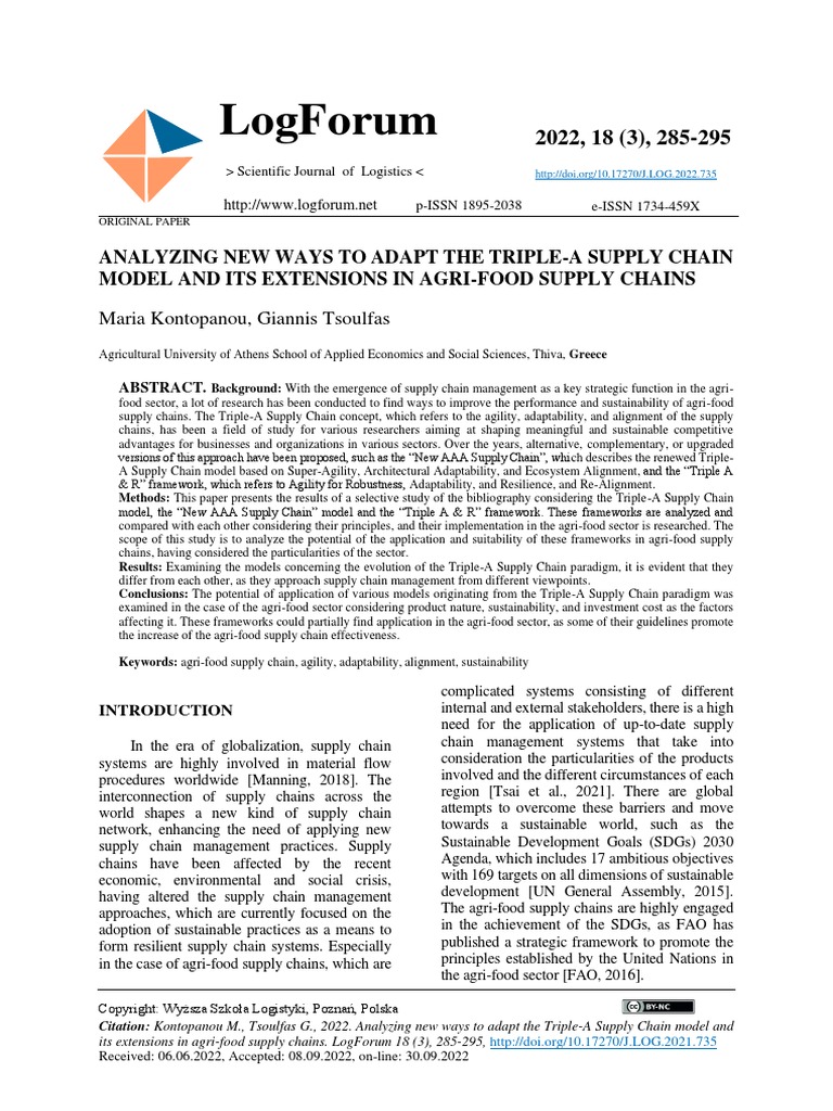 Analyzing New Ways To Adapt The Triple-A Supply Chain | PDF | Supply ...