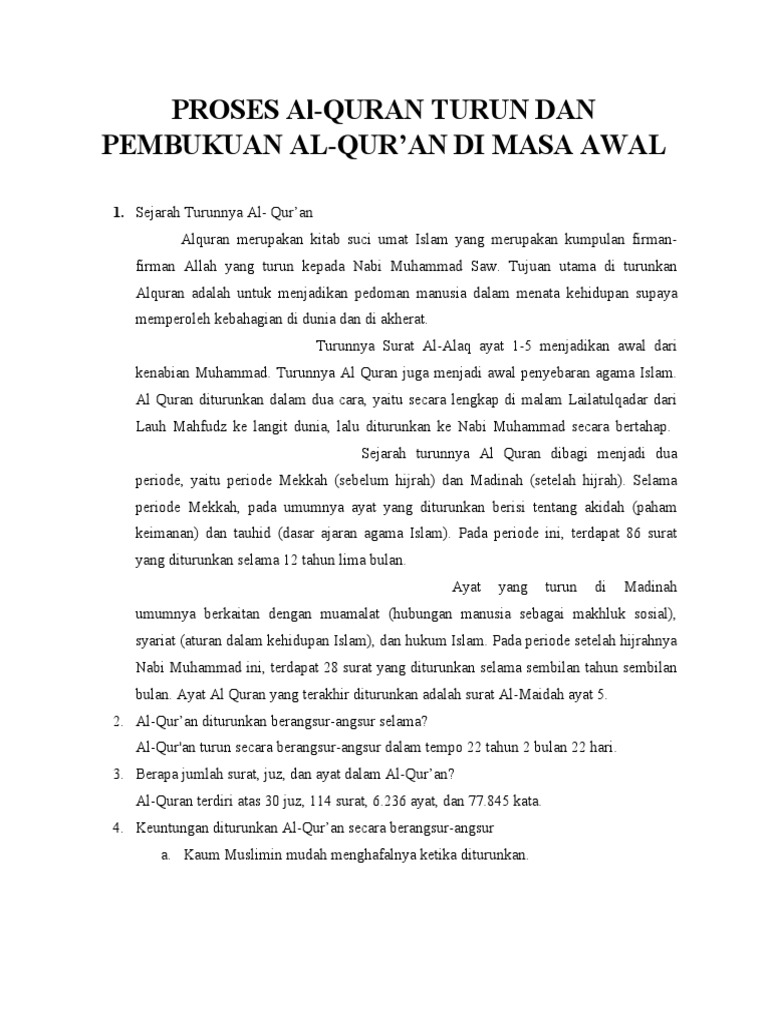 Proses Pembukuan Al-Quran | PDF