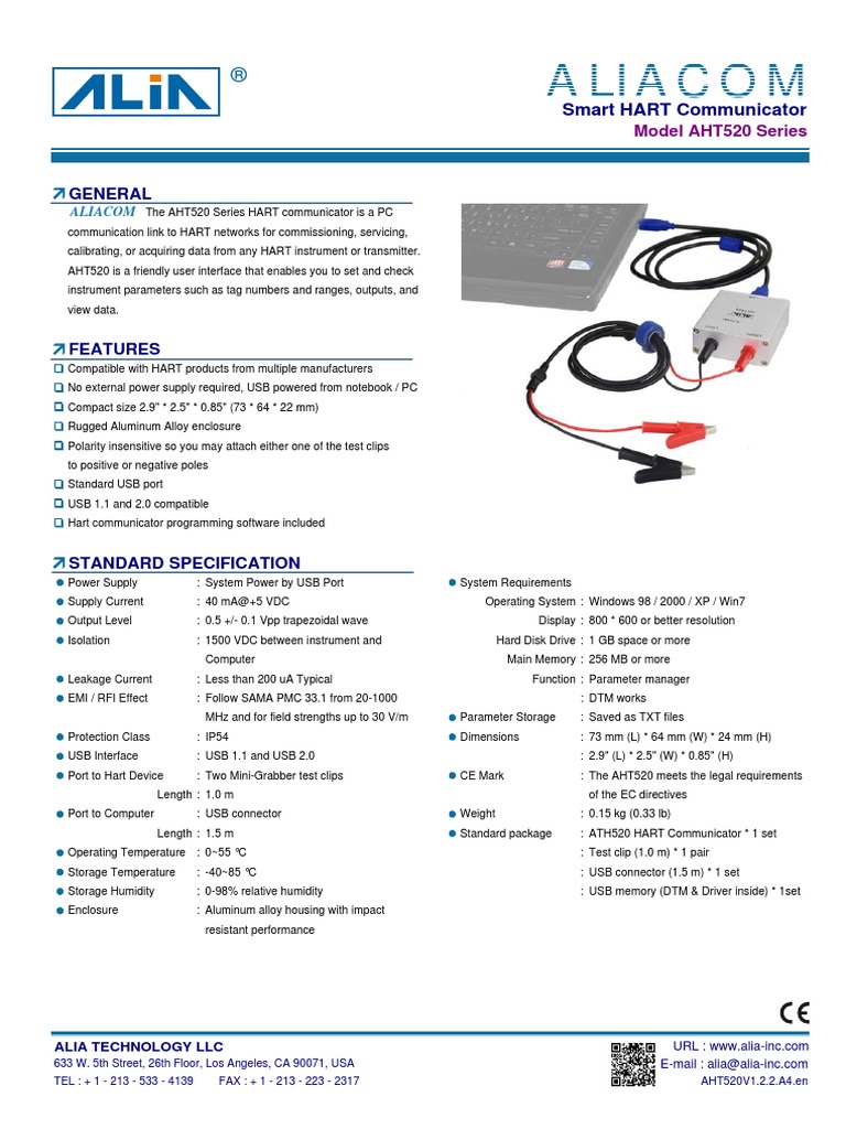 Alia Smart Hart AHT 520 V1 | PDF | Usb | Personal Computers