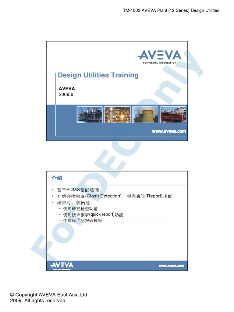 TM-1003 AVEVA Plant (12 Series) Design Utilities (GZ-1) | PDF