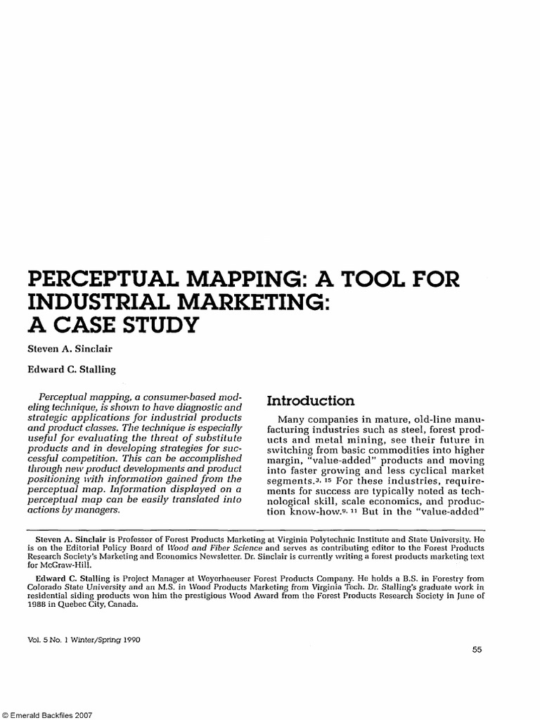 Perceptual Mapping: A Tool For Industrial Marketing: A Case Study | PDF ...