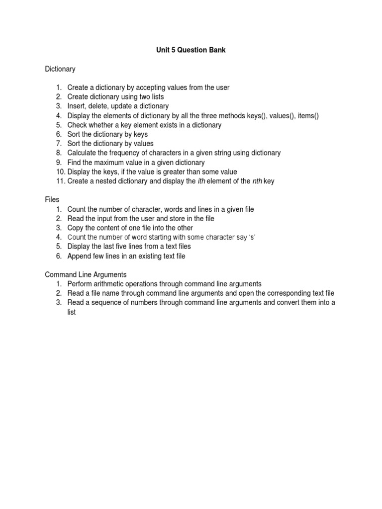 Unit 5 Question Bank | PDF