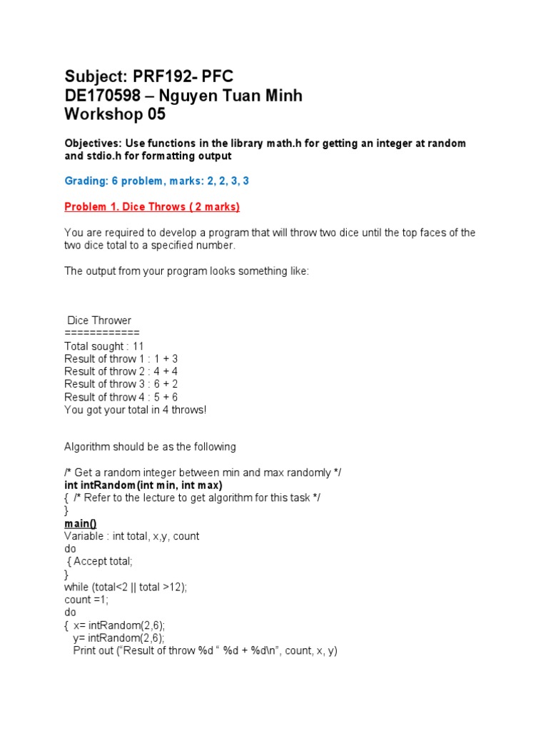 Workshop 05 | PDF | Time Complexity | Algorithms