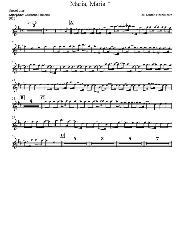 Maria Maria SAX | PDF