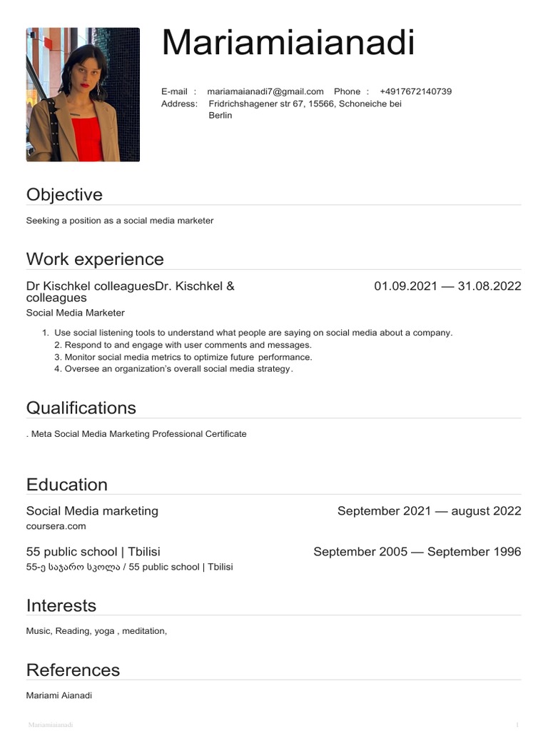 Sample CV | PDF