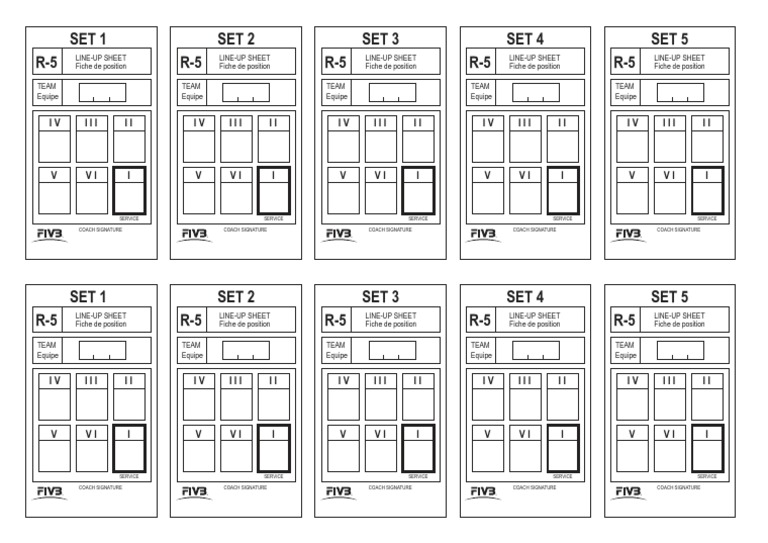 Volleyball Lineup Sheet Template | PDF