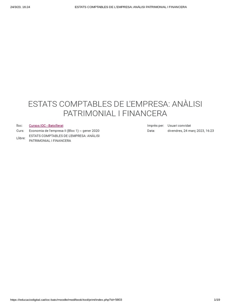 Teoria Estat Patrimonial I Financer | PDF