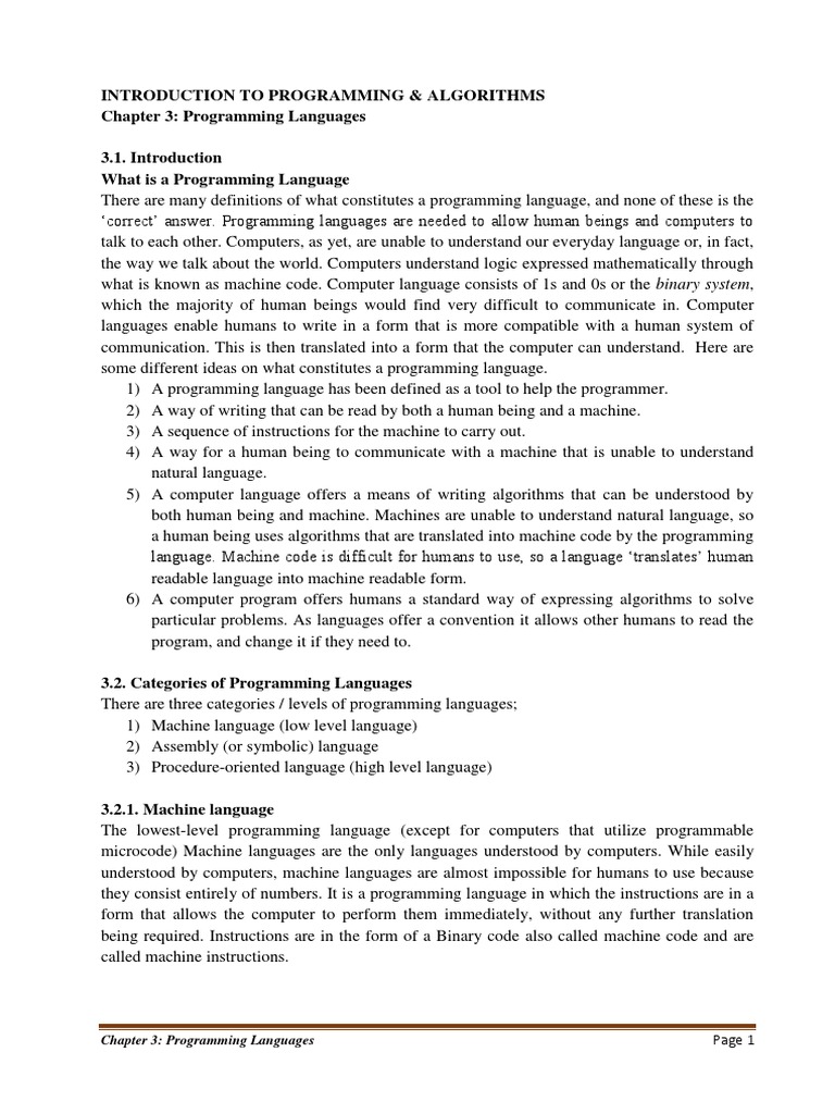 Chapter 3 - Computer Programming Languages | PDF | Computer Programming | Programming