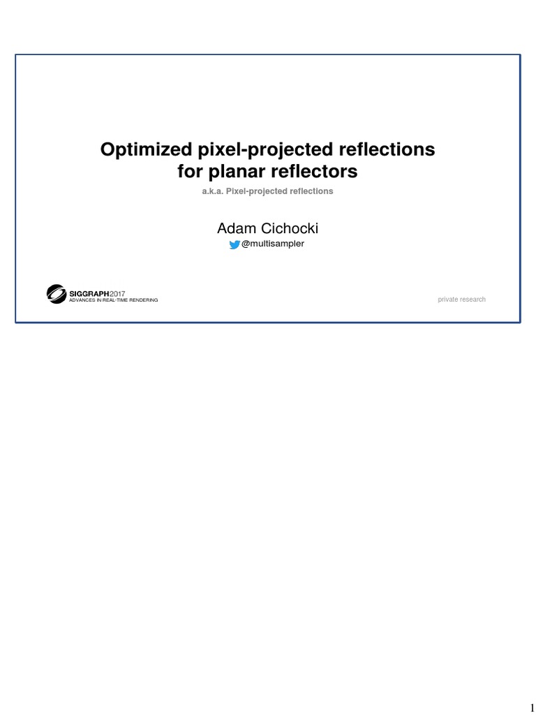 Pixel-Projected Reflections for Planar Reflectors | PDF | Shader ...