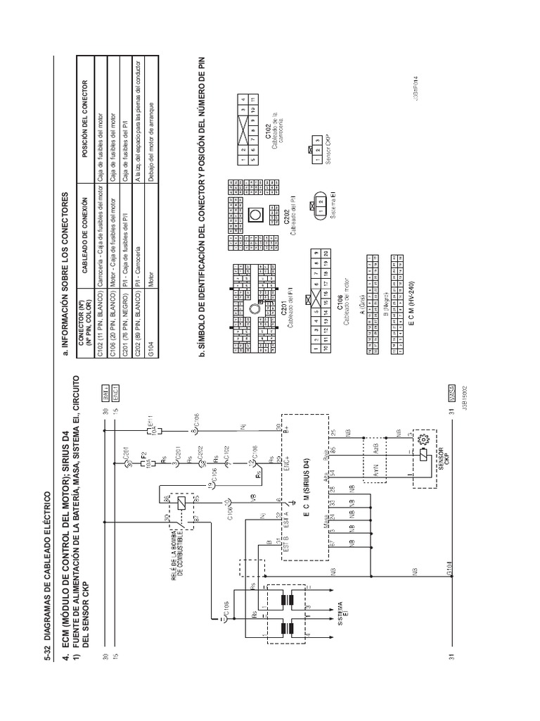 Esquema Eléctrico Daewoo Lanos Motor Sirius d4 | PDF
