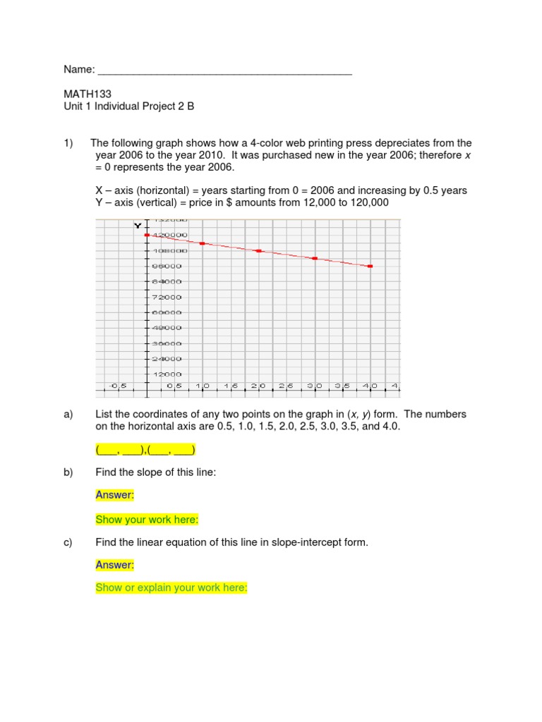 Math Project on Linear Equations and Graphs | PDF | Equations ...