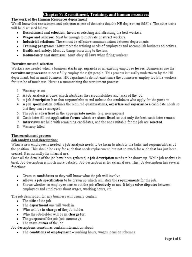 Recruitment and Training Overview | PDF | Recruitment | Employment