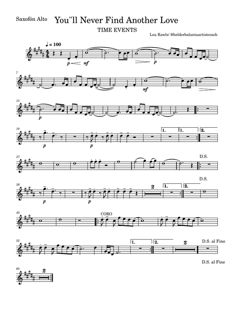 Lou Rawls' "You'll Never Find" Sheet | PDF