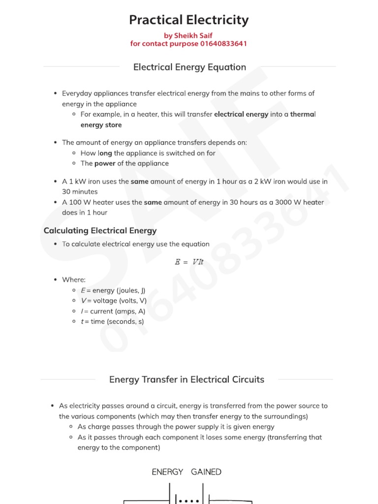 Pracrtical Electricity Notes | PDF