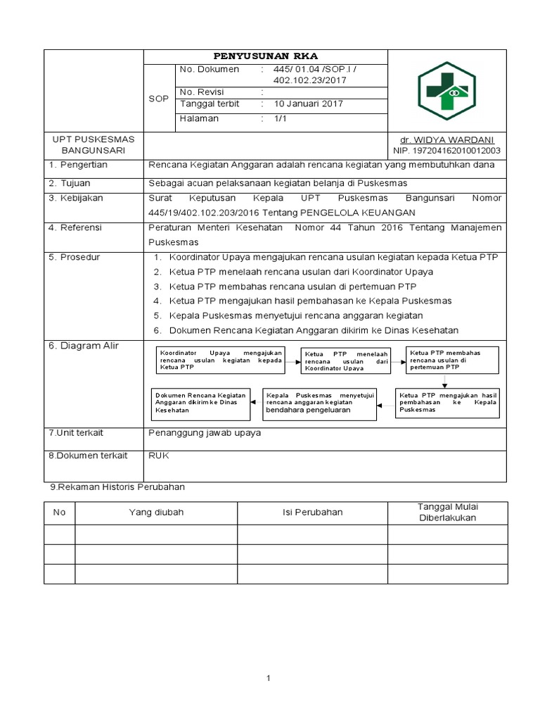 Sop Penyusunan Rka | PDF