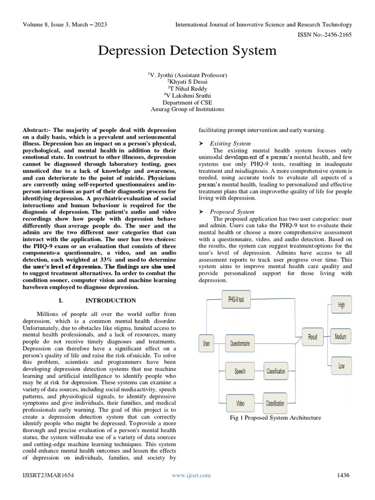 Depression Detection System | PDF | Major Depressive Disorder | Mental Disorder