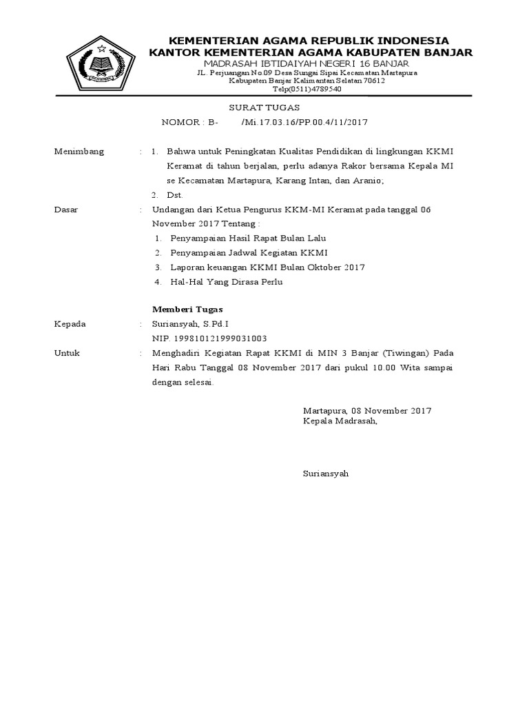 Surat Tugas Kkmi | PDF