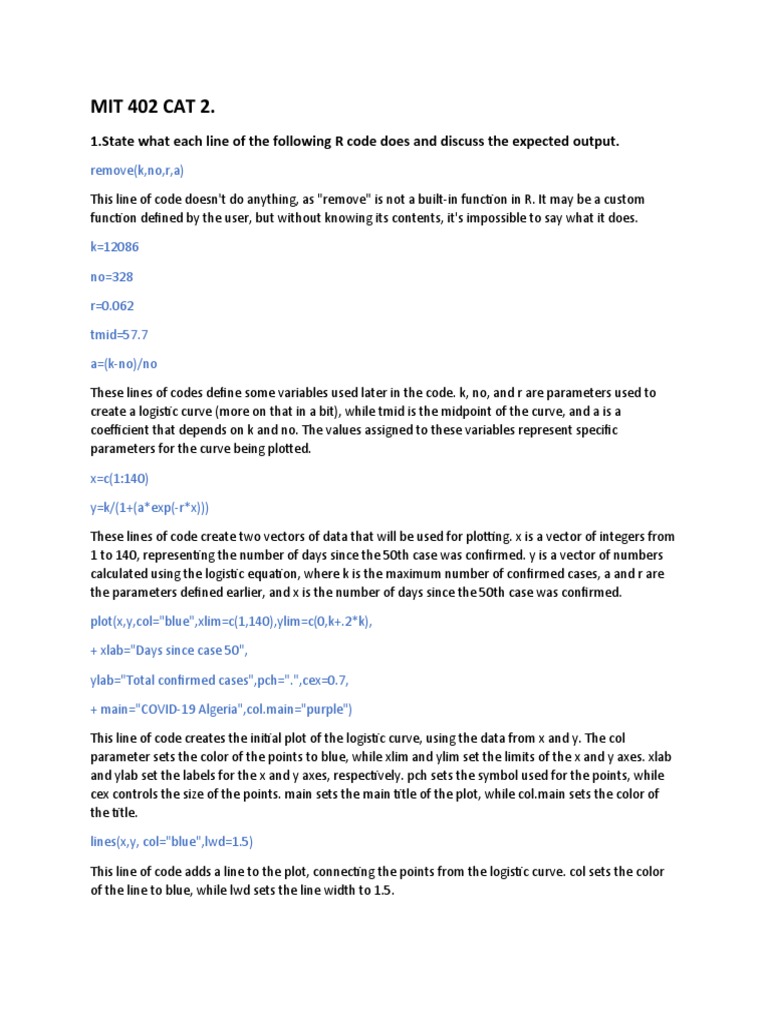 MIT 402 CAT 2 S | PDF | Parameter (Computer Programming) | Regression Analysis