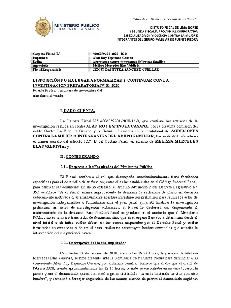 Archivo Caso 16-2020 Conflicto Familiar | PDF | Derecho penal | Fiscal
