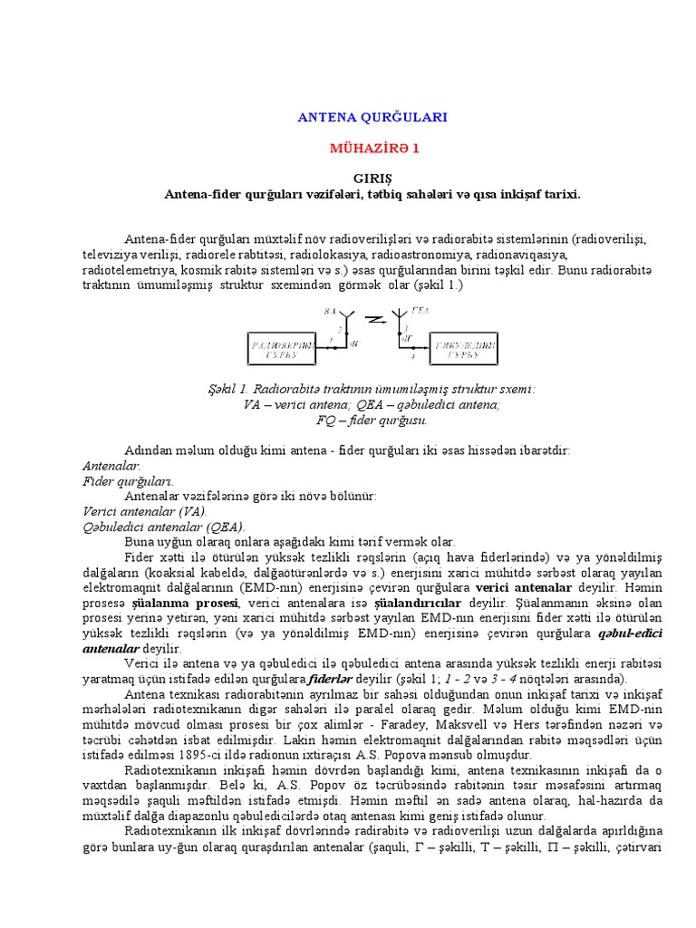 Anten-fider qurğuları | PDF