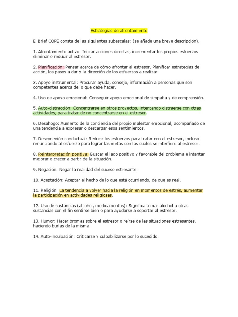 Estrategias de Afrontamiento | PDF | Las emociones | Sicología