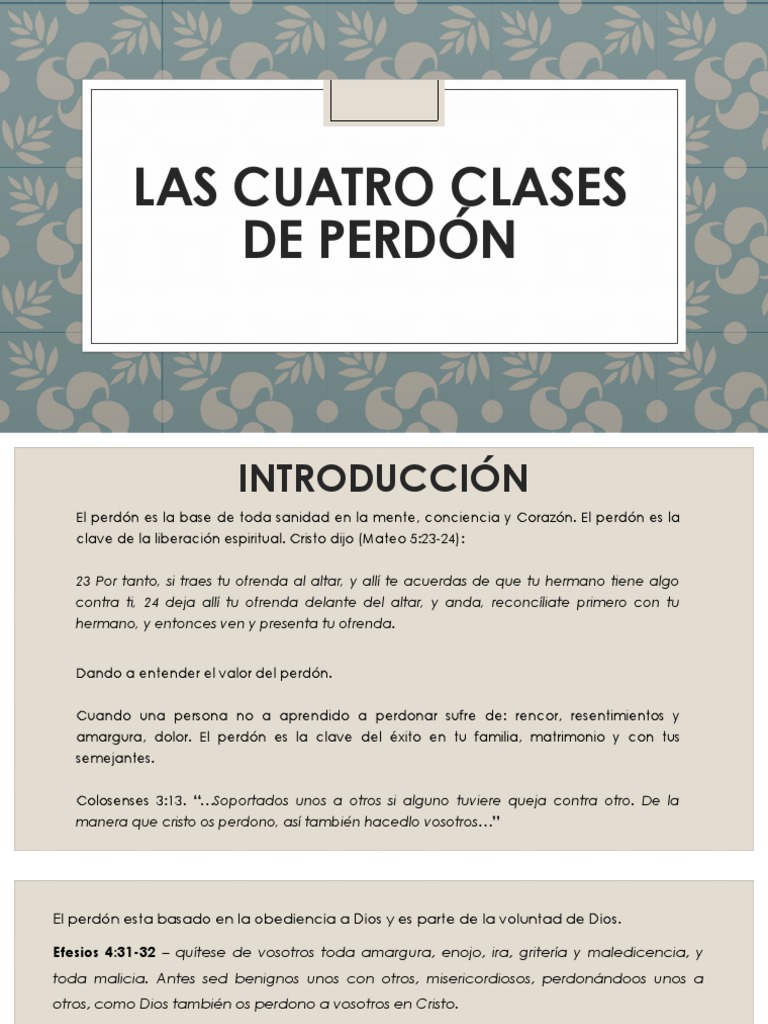 Las cuatro clases del perdón | PDF | Perdón | Pecado