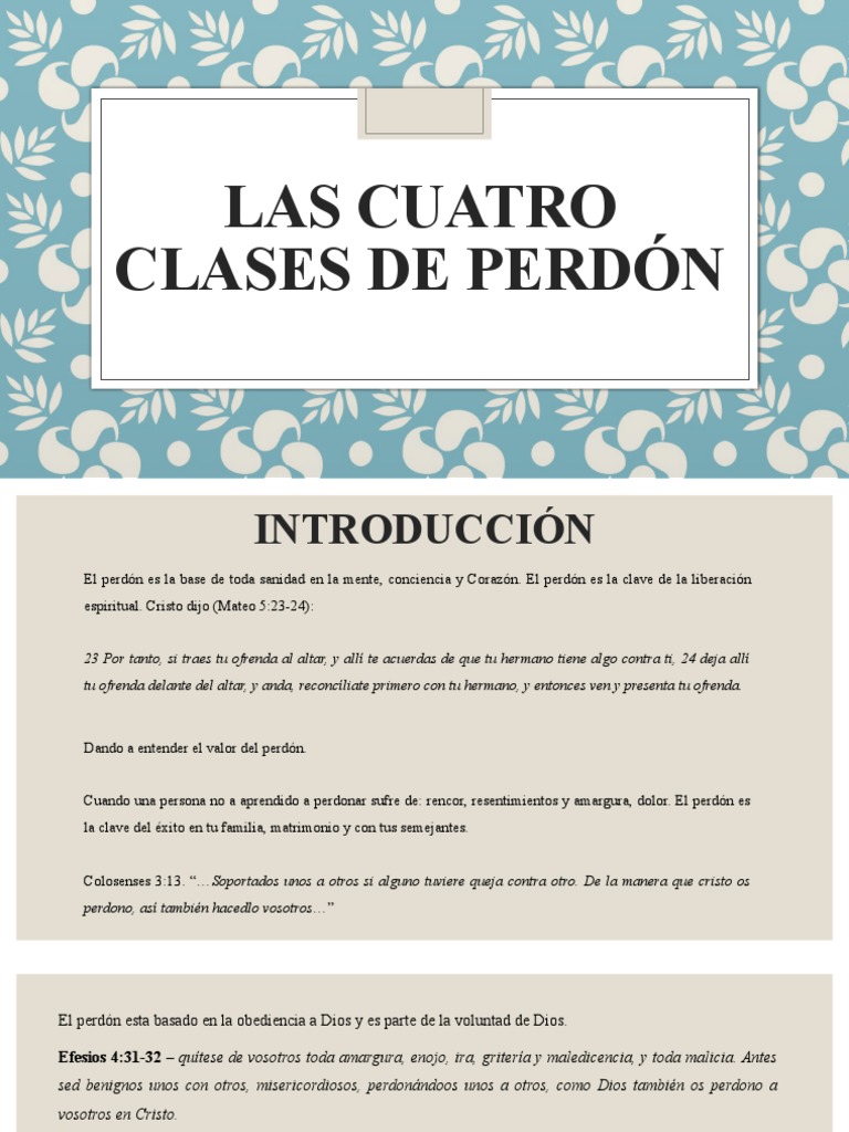 LAS CUATRO CLASES DE PERDÓN | PDF | Perdón | Pecado