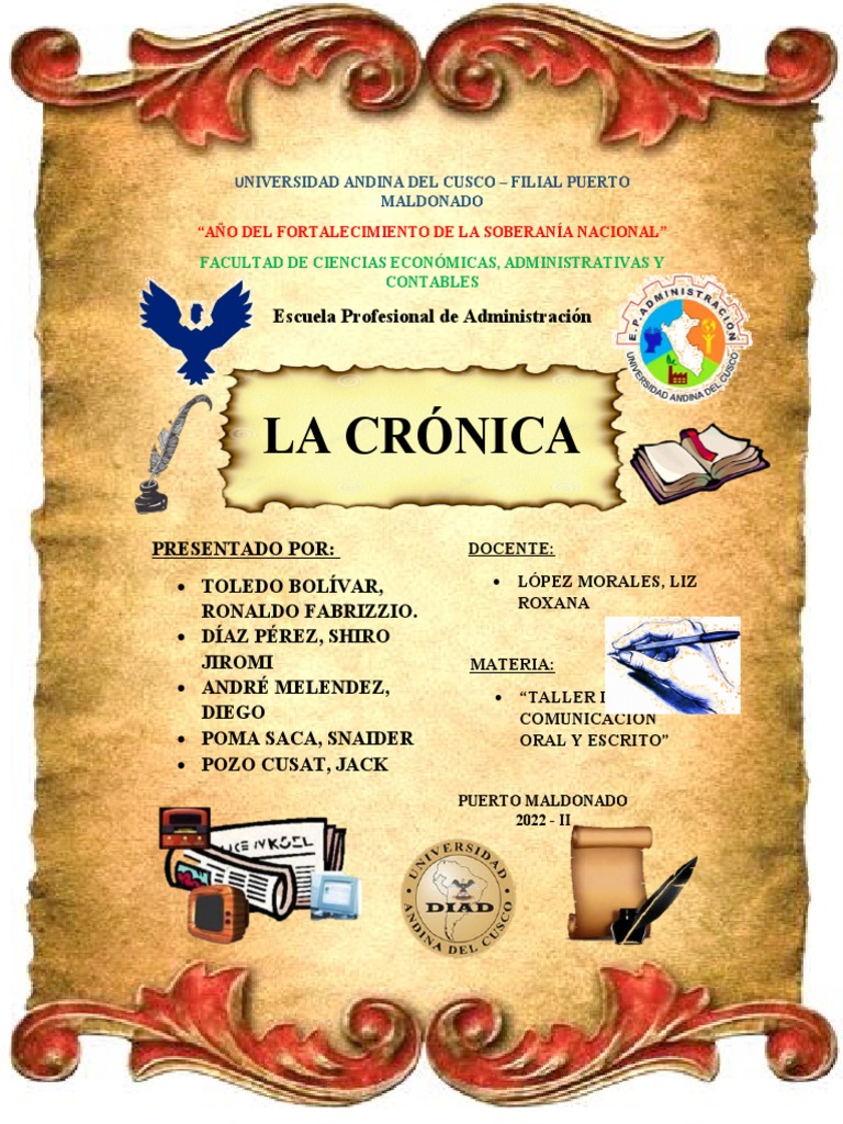 Tipos y Definición de Crónica | PDF | Narración | Testimonio