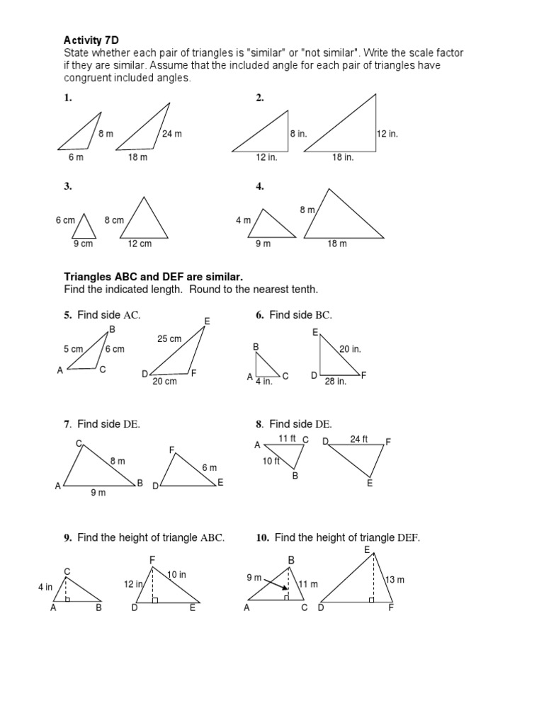 Triangle Similarity and Proportions | PDF | Triangle | Angle