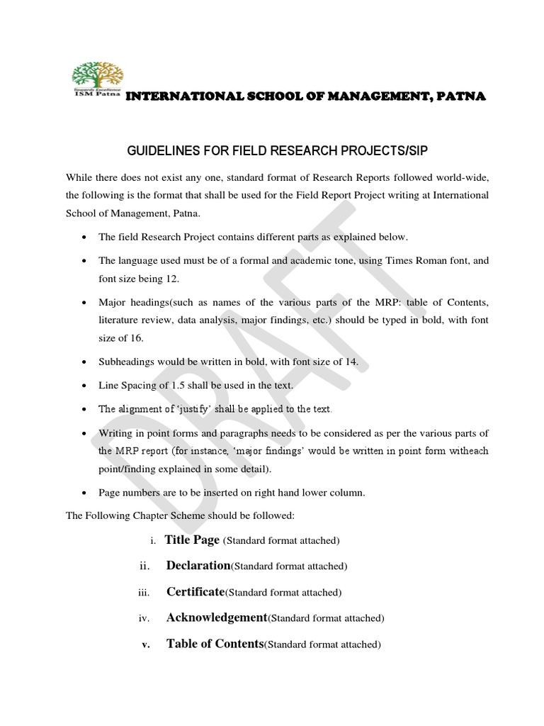 Field Research Project Guidelines | PDF | Theory | Methodology