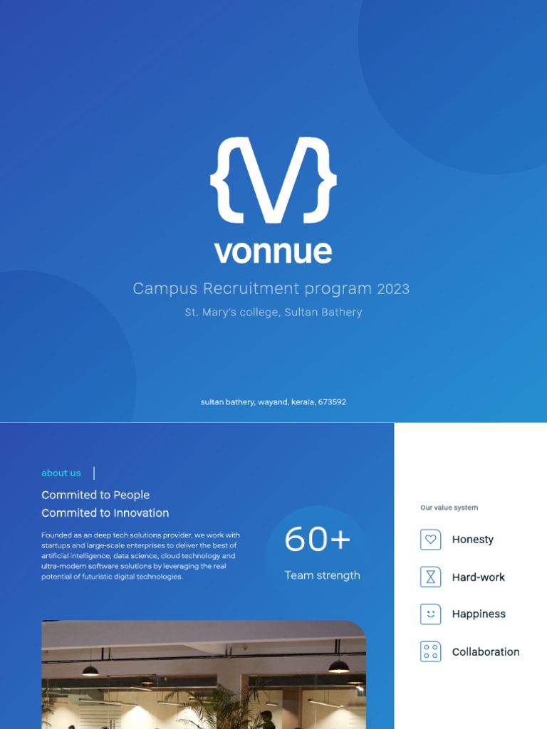 Vonnue Campus Recuritment 2023 | PDF