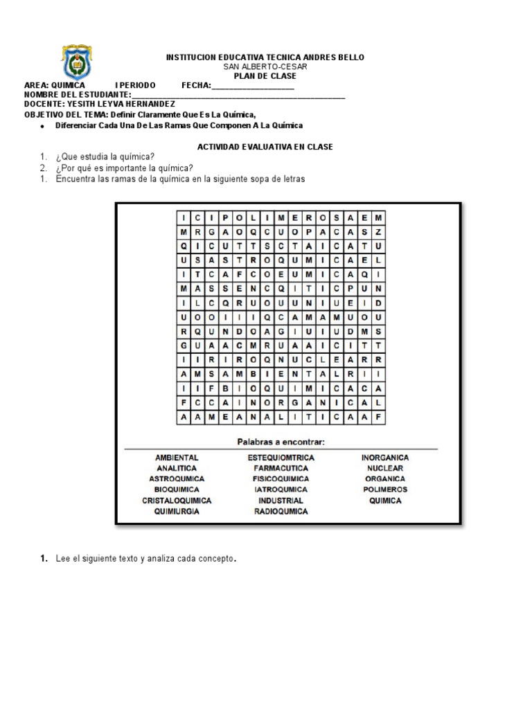 Quimica Grado 6 Evaluacion | PDF | Ciencia y matemáticas