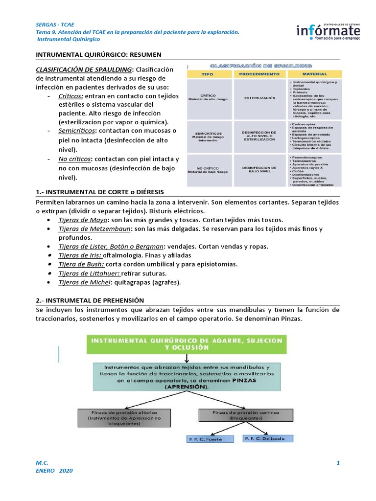 Clasificación del Instrumental Quirúrgico | PDF | Medicina CLINICA ...