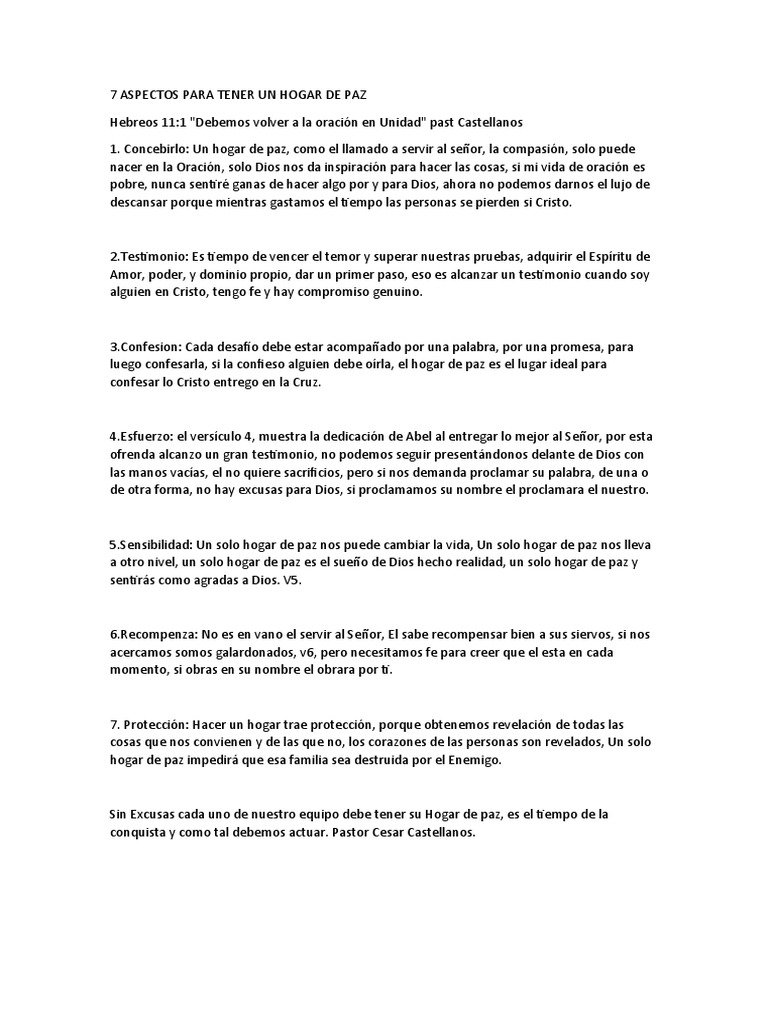 7 Claves para un Hogar de Paz | PDF | Religión y espiritualidad
