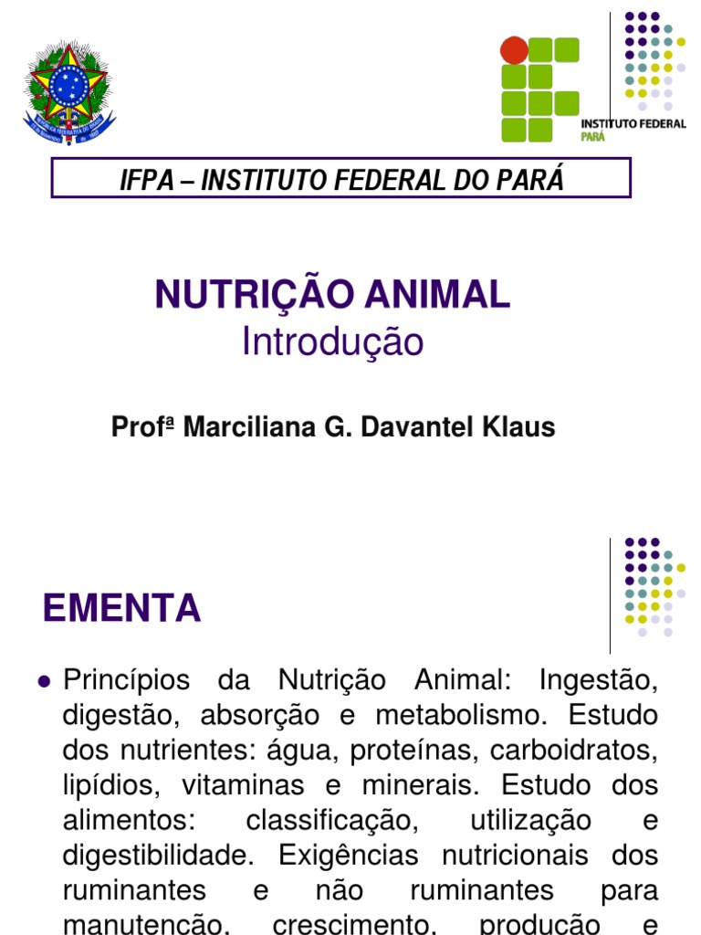 Nutrição animal: nutrientes, rações e desempenho | PDF | Alimentos ...