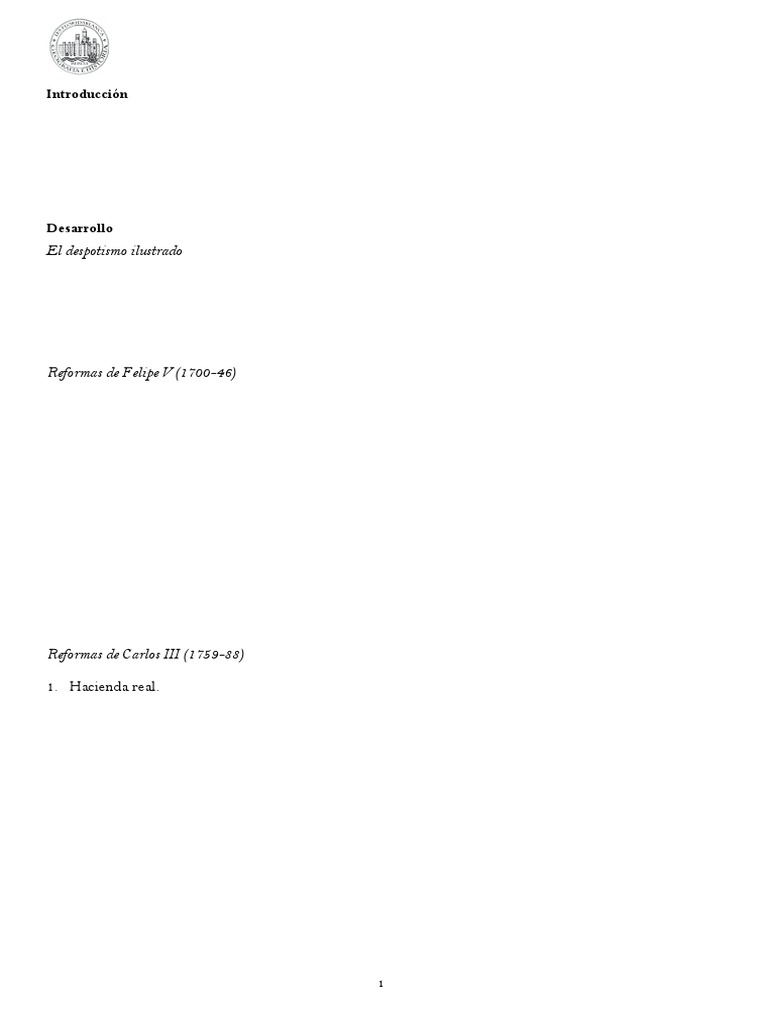 Hoja Del Examen Del Tema 6. El Reformismo Borbónico en El Siglo XVIII | PDF | Viajes y turismo