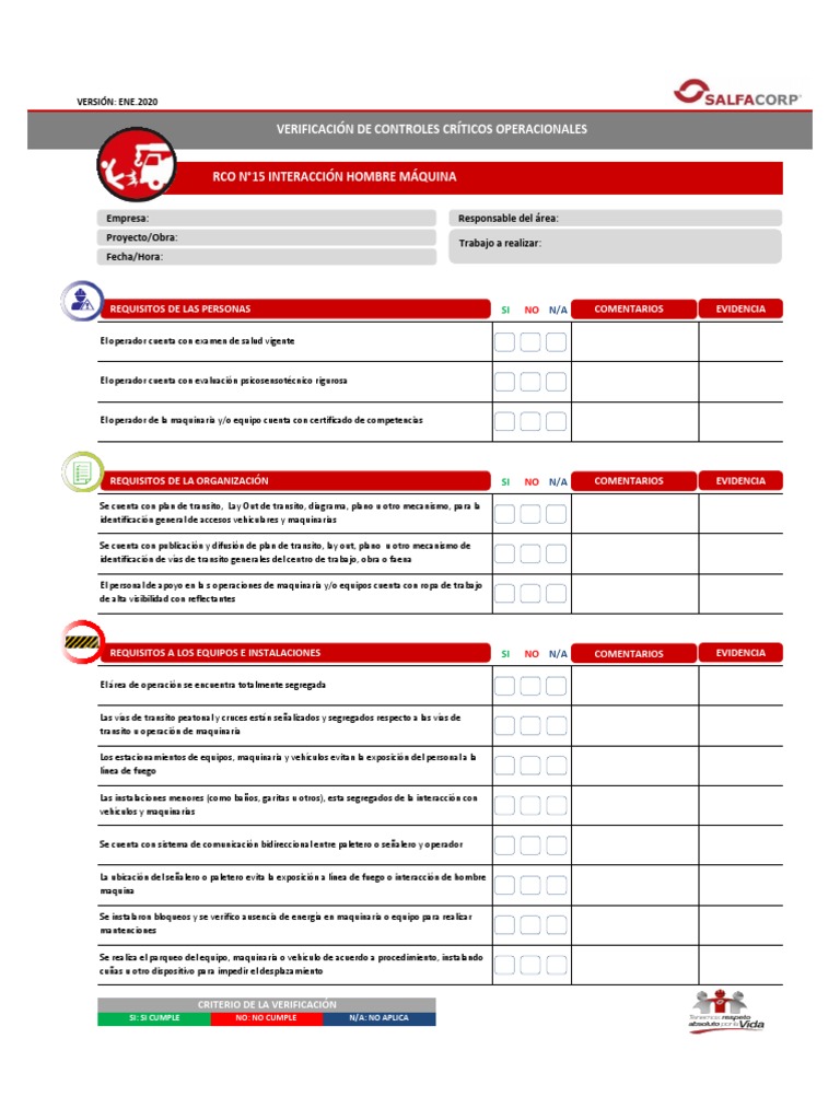 Cartilla Controles Criticos 15 | PDF