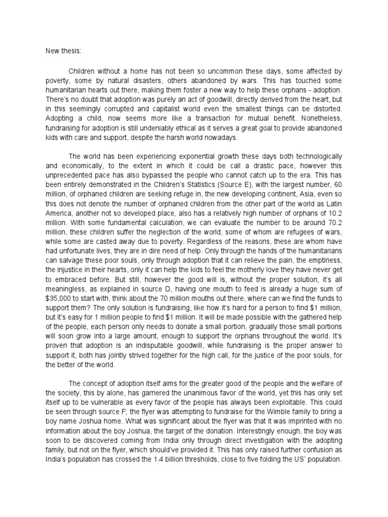 Adoption Essay | PDF | Adoption | Fundraising