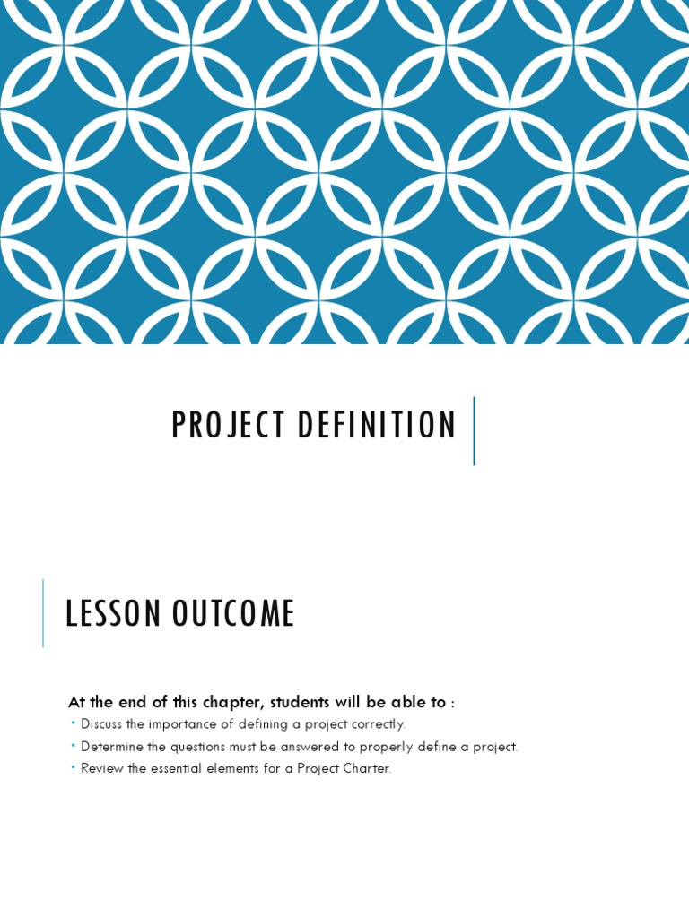 Week 4 - Poject Definition (ODL Version) | PDF | Risk | Project Management