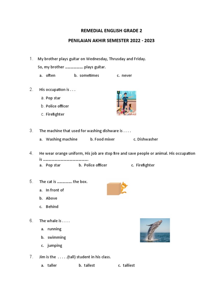 Remedial Grade 2 English | PDF