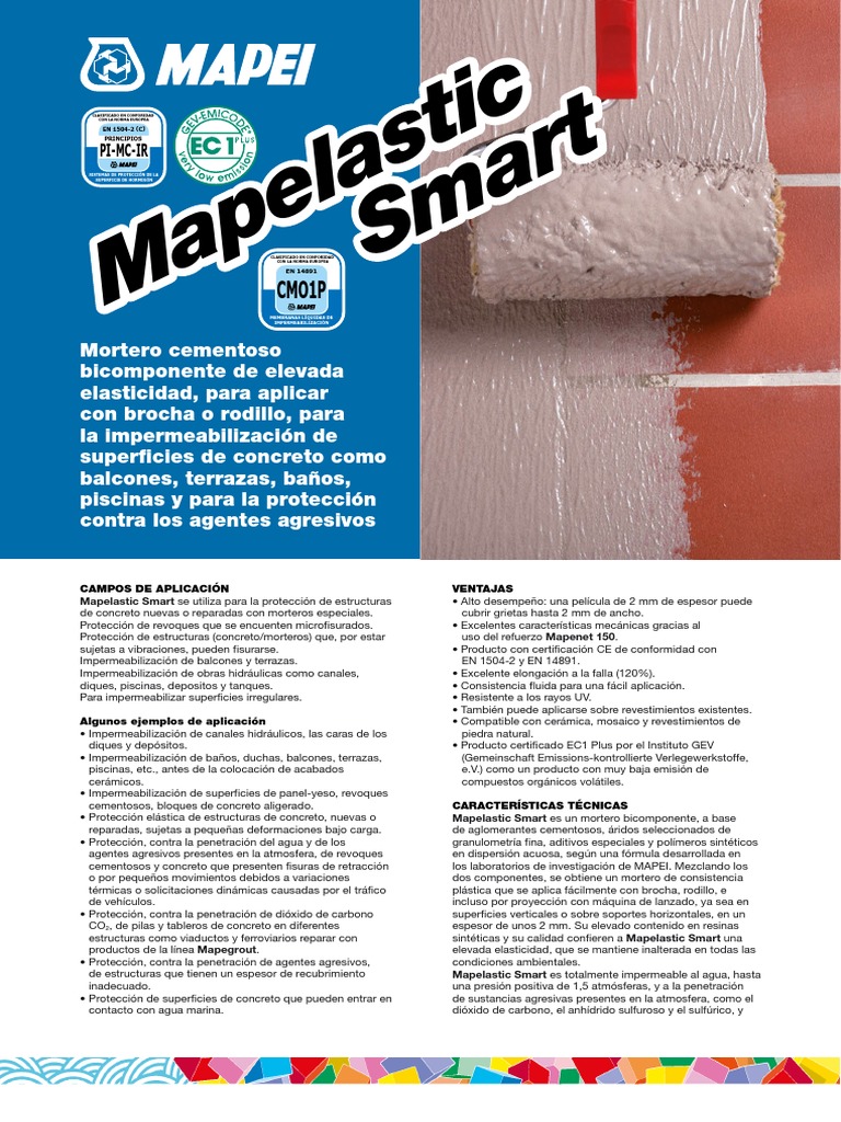 1 - Mapelastic Smart - Col - Es | PDF | Hormigón | Agua