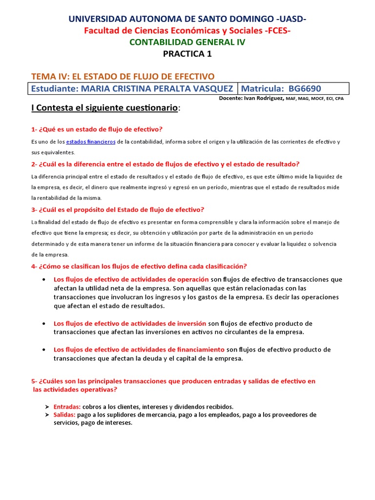 Practica No 1 TEMA IV CONT 4 MARIA CRISTINA PERALTA VASQUEZ | PDF | Estado de resultados ...