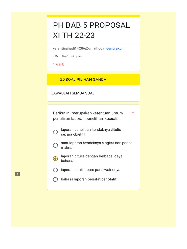 PH Bab 5 Proposal Xi TH 22-23 | PDF