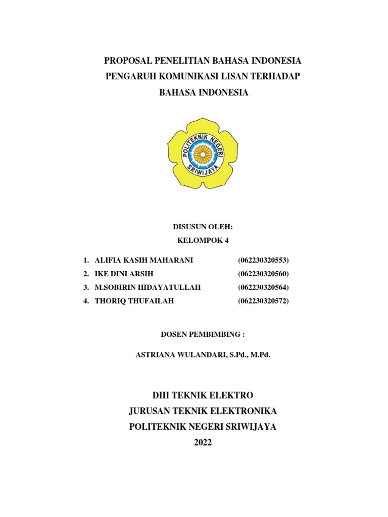 Proposal Bahasa Indonesia | PDF | Seni & Disiplin Bahasa