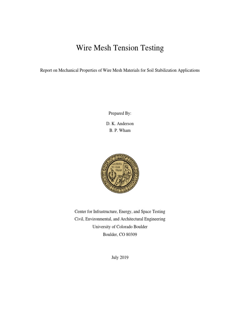 Wire Mesh Tests Reports | PDF | Deformation (Engineering) | Strength Of ...